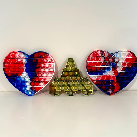 pop | Toys | Patriotic Pop It Bubble Pop Fidget Toy Set Of 3 Red White ...